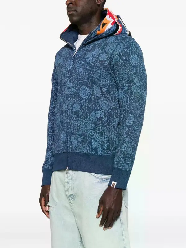 A BATHING APE Floral-print Shark Hoodie