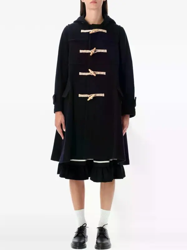 Comme Des Garçons Hooded Toggle-fastening Coat
