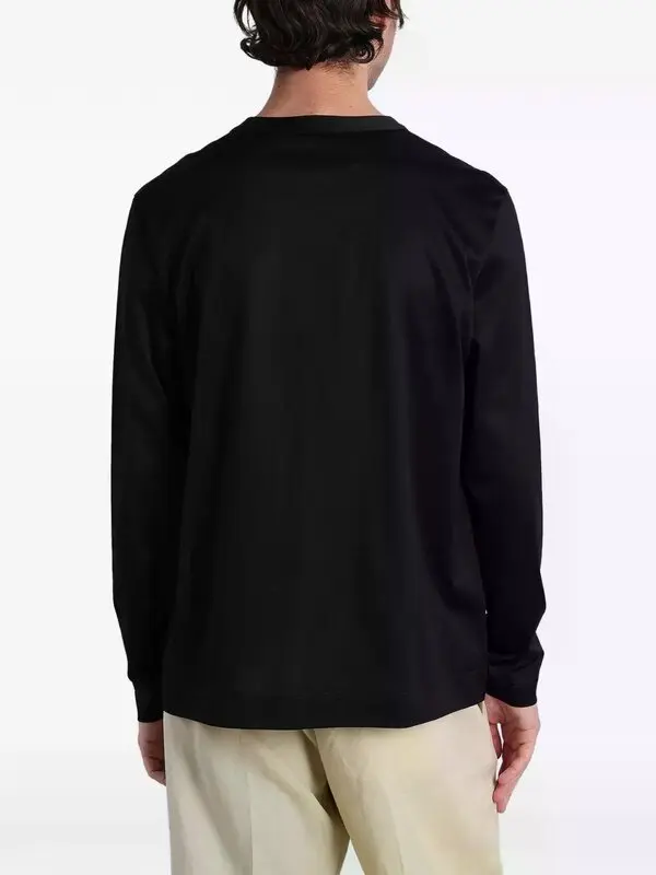 Paul Smith Artist Stripe Henley Neck Long Sleeve Sweater
