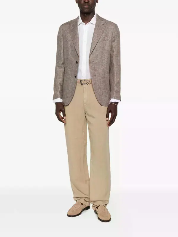 Boglioli Prince Of Wales Check Linen Blazer - Neutrals