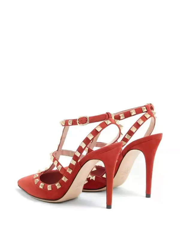 Valentino Garavani Rockstud Suede Pumps - Red