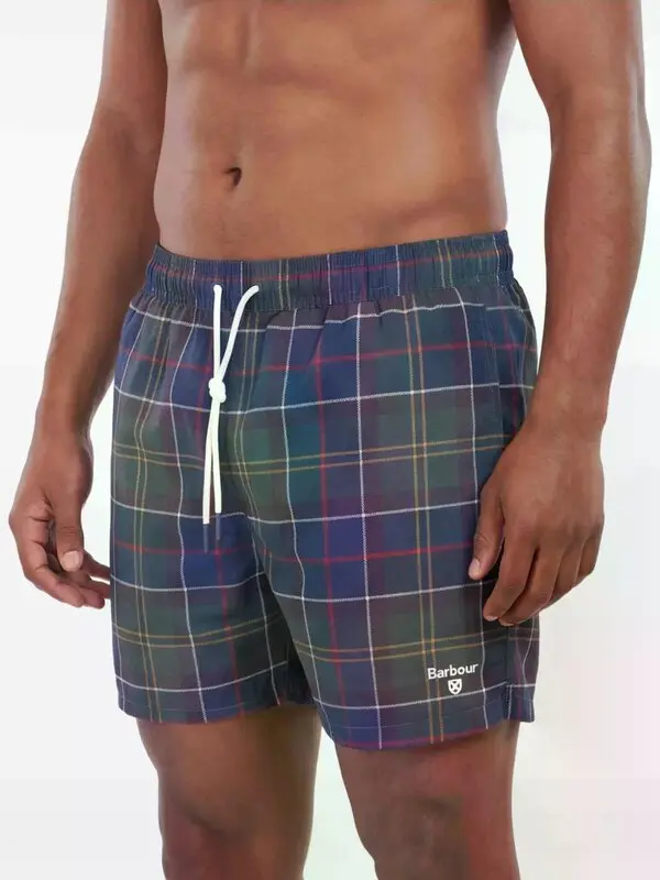 Barbour Tartan Swim Shorts - Blue