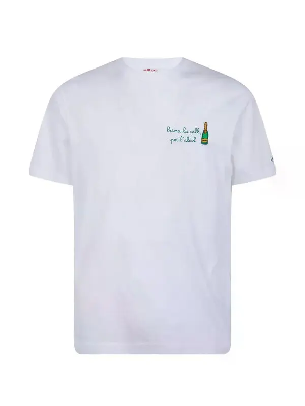 MC2 SAINT BARTH Embroidered Cotton T-shirt - White