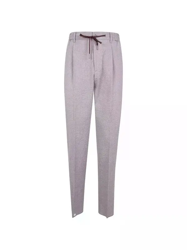 Tagliatore Seersucker Drawstring Trousers - Grey