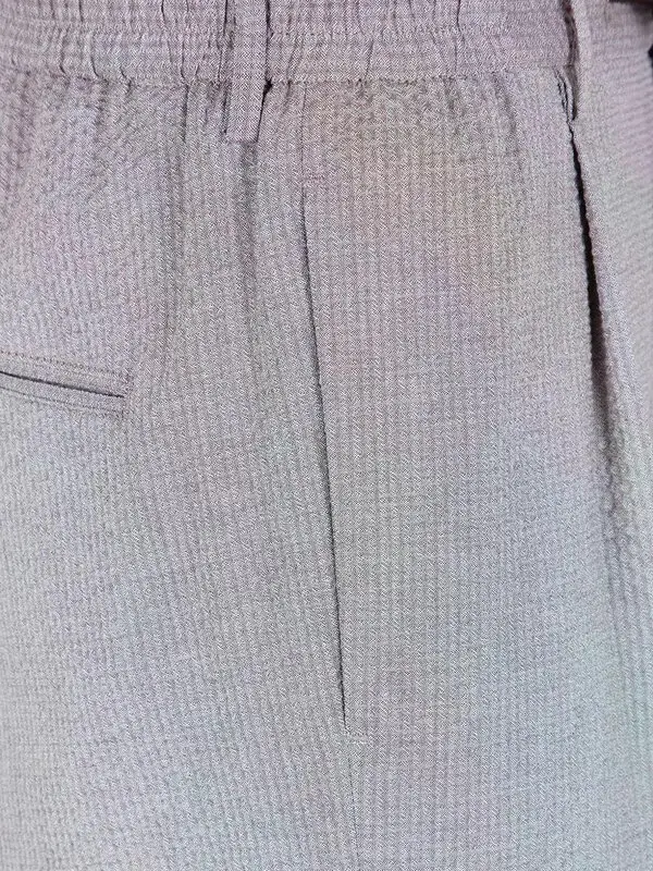 Tagliatore Seersucker Drawstring Trousers - Grey
