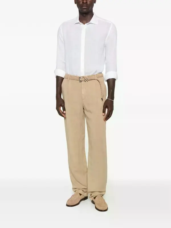 120% Lino Belted Pleated Trousers