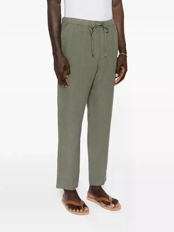 120% Lino Drawstring Elasticated-waistband Trousers