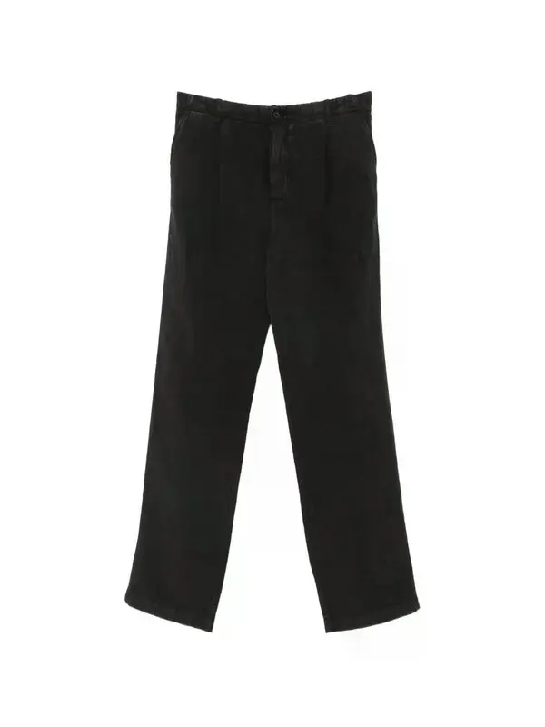120% Lino Straight-leg Trousers - Black