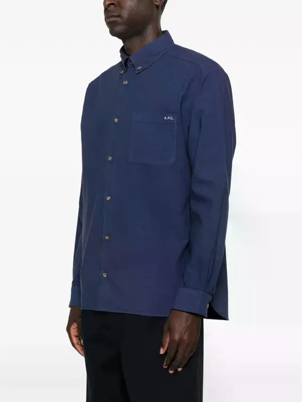 A.p.c. Button-fastening Pocket Shirt - Blue