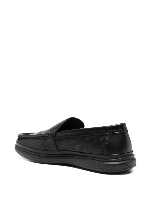 SERGIO MORETTI FIRENZE Perforated Leather Slip-on Loafers