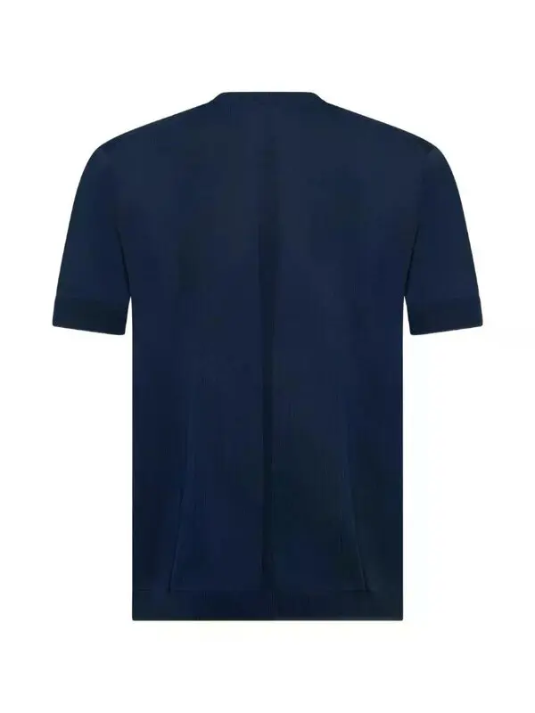 LOW BRAND Fine-knit Ribbed-trim T-shirt