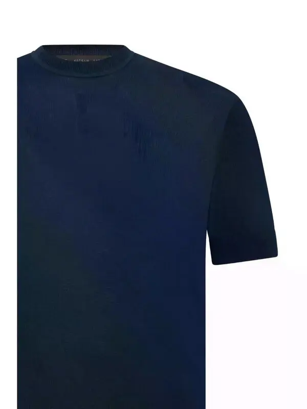 LOW BRAND Fine-knit Ribbed-trim T-shirt