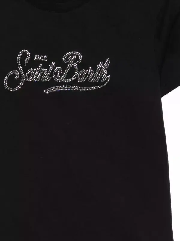 MC2 SAINT BARTH Emilie Rhinestone Logo T-shirt