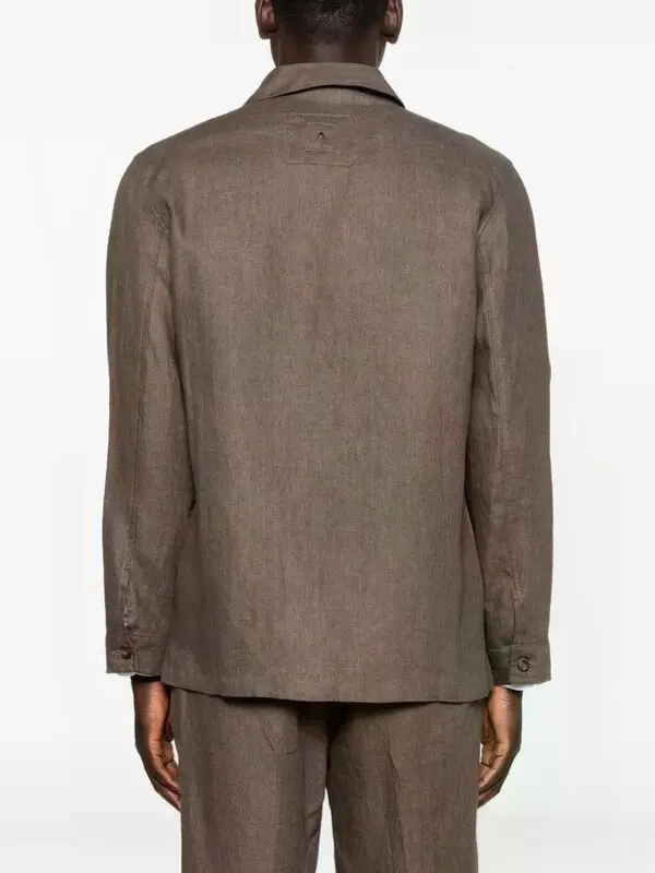WHITE SAND Buttoned Flap-pockets Jacket
