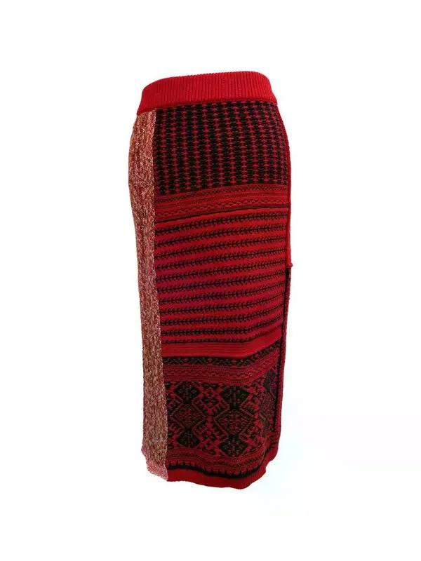 Burberry Knit Maxi Skirt With Geometric Panelling