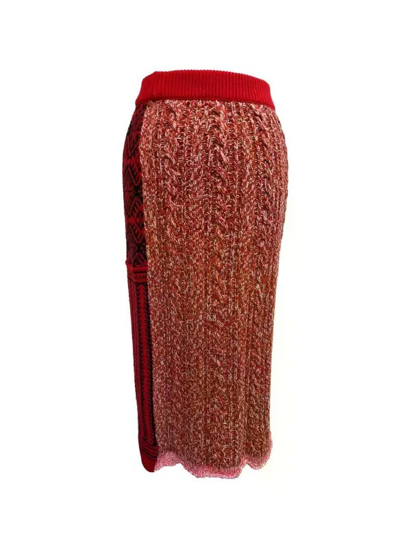 Burberry Knit Maxi Skirt With Geometric Panelling