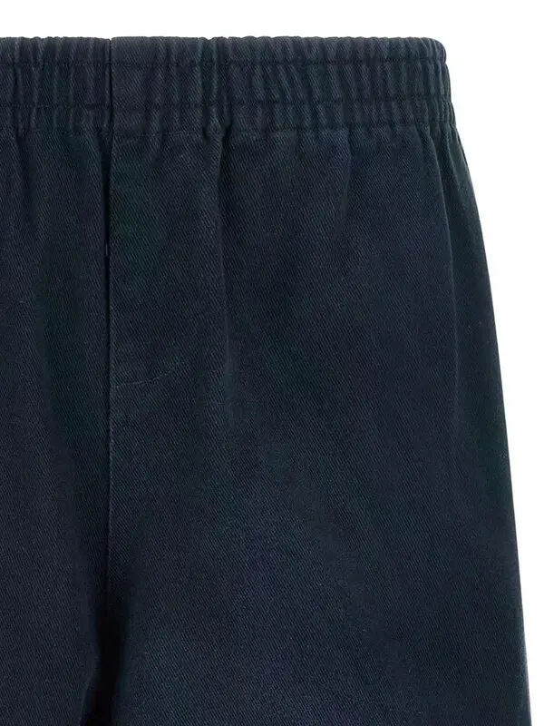 FOUND Horse Equine Floral-embroidered Cotton Shorts - Blue