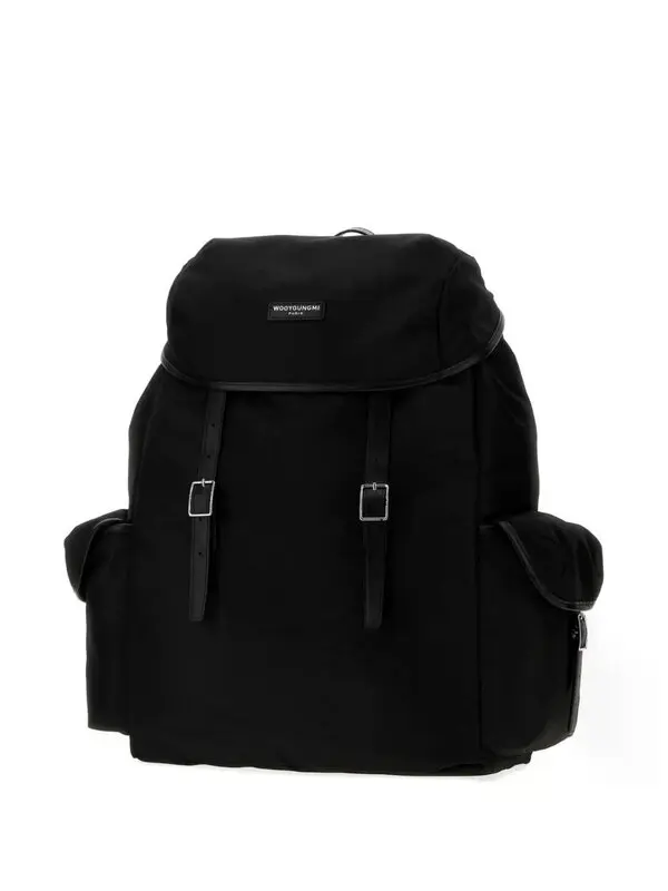 WOOYOUNGMI Buckle-fastening Canvas Backpack