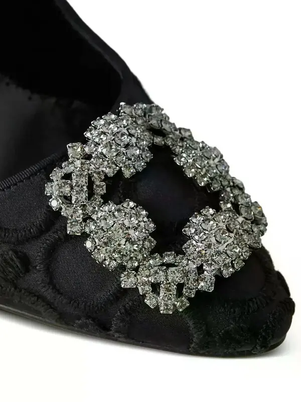 Manolo Blahnik Hangisi Crystal-buckle Pumps - Black