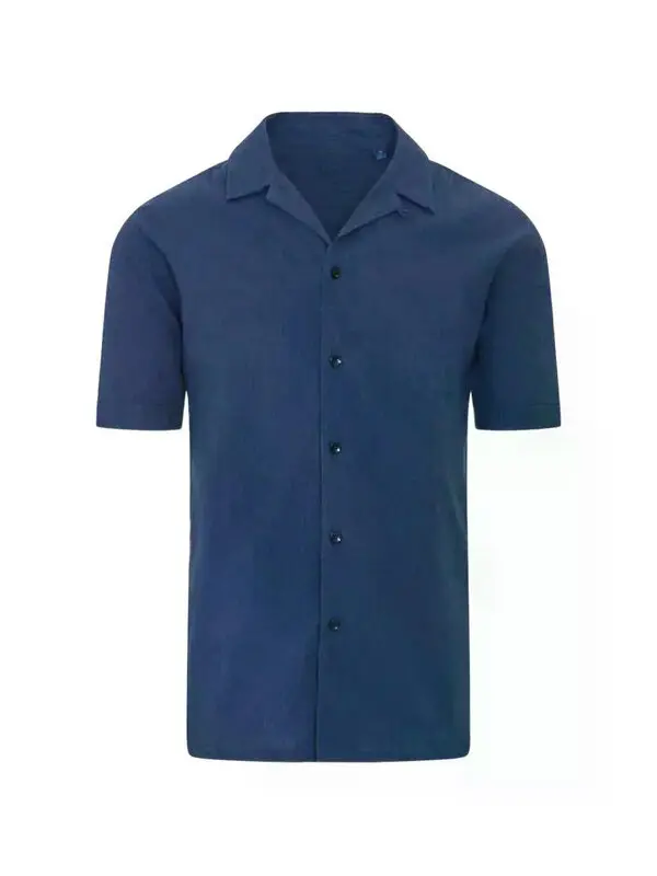 PATRICK ASSARAF Seersucker-textured Short-sleeve Shirt - Blue