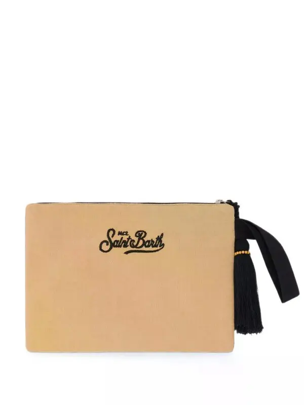 MC2 SAINT BARTH Beaded Leopard Print Clutch Bag