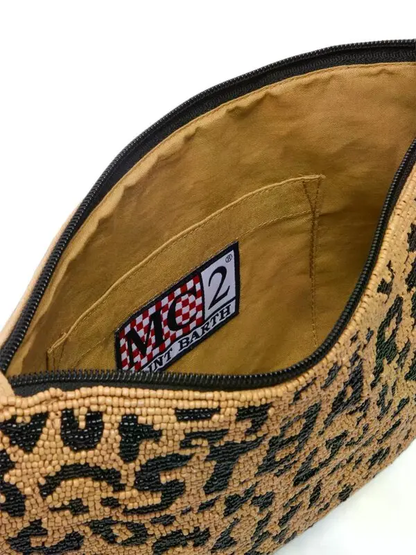 MC2 SAINT BARTH Beaded Leopard Print Clutch Bag