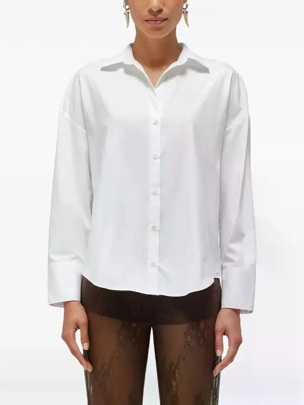 BLUGIRL Lace-panelled Shirt With Back Slit - White