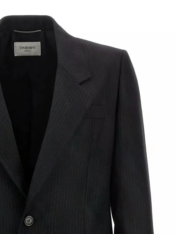 Saint Laurent Pinstripe Wool Blazer