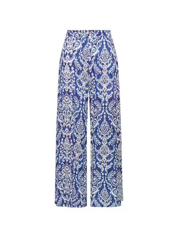 Malìparmi Dreamscape Ikat Palazzo Pants - Blue