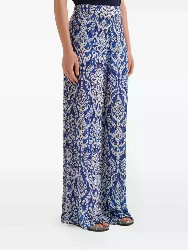 Malìparmi Dreamscape Ikat Palazzo Pants - Blue