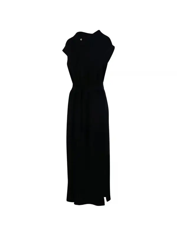 Max Mara Belted Midi Dress With Gold-tone Button Detail