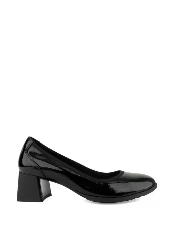 LINDA BAUMANN Patent Finish Block Heel Pumps