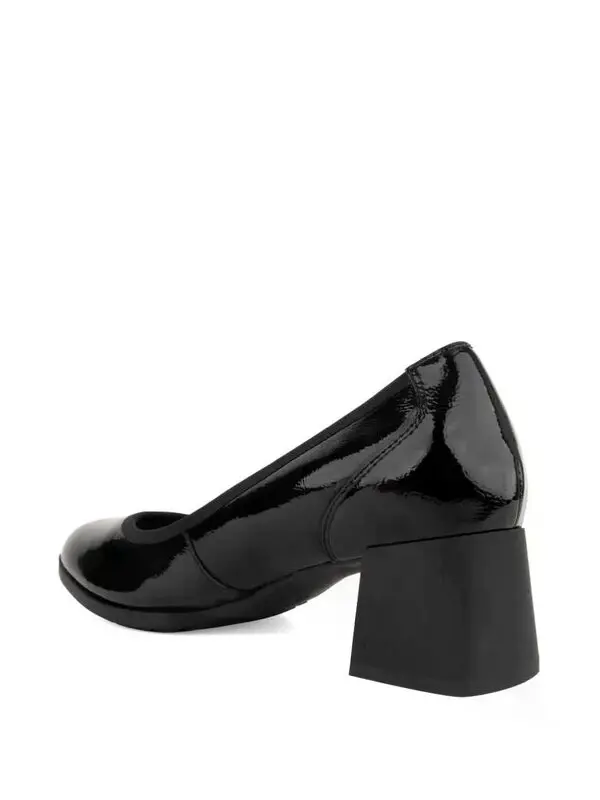 LINDA BAUMANN Patent Finish Block Heel Pumps