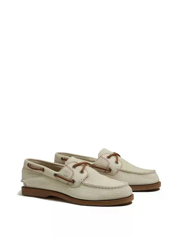 Timberland Debossed Logo Leather Boat Shoes