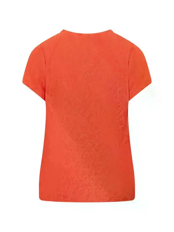 Pinko Floral Jacquard Short Sleeve Blouse - Orange