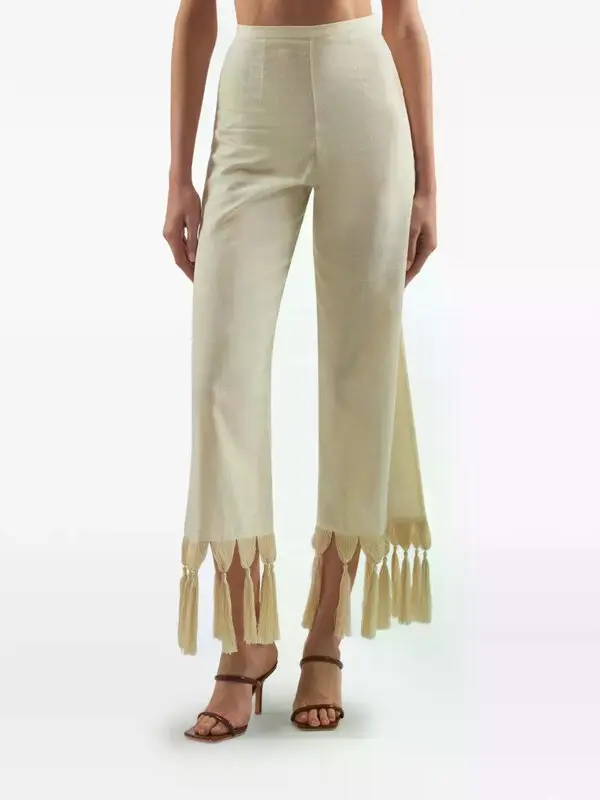 TALLER MARMO Marlino Fringed Trousers - Neutrals
