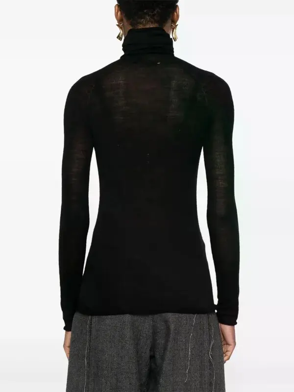ROBERTO COLLINA Fine Knit Semi-sheer Roll Neck Sweater