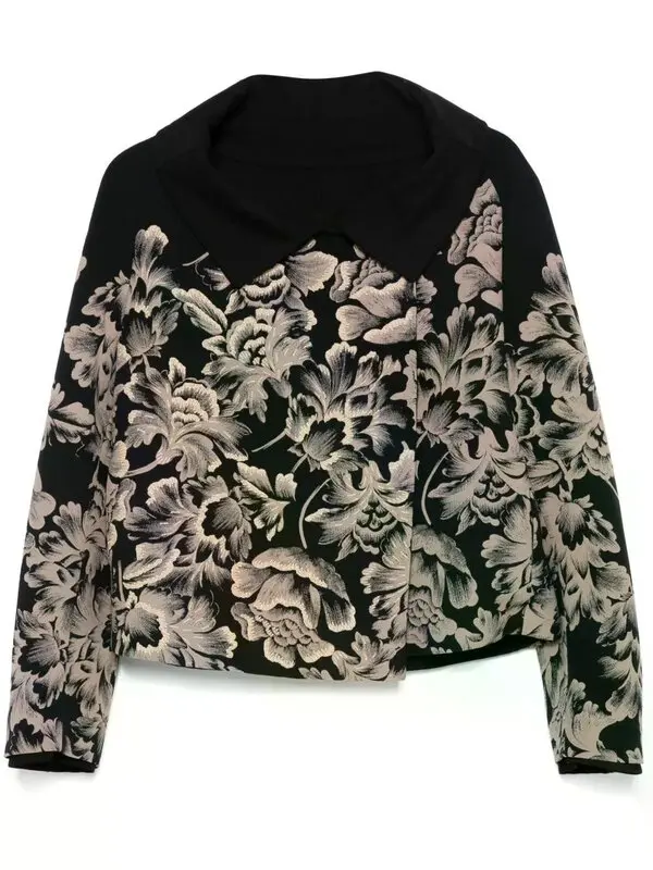 IBRIGU Floral Print Wool-silk Blend Jacket