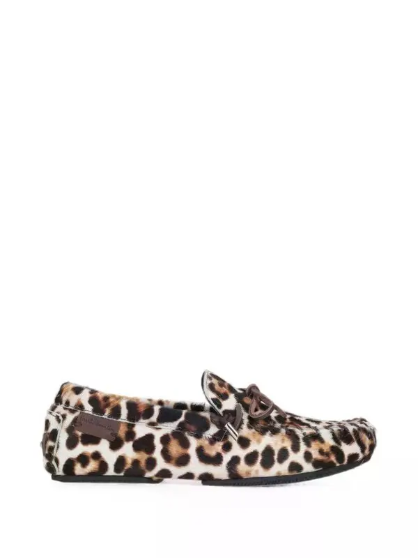 Paul Smith Leopard Print Faux Pony Hair Loafers - Neutrals