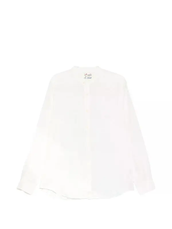 MC2 SAINT BARTH Naxos Mandarin-collar Long-sleeved Shirt - White