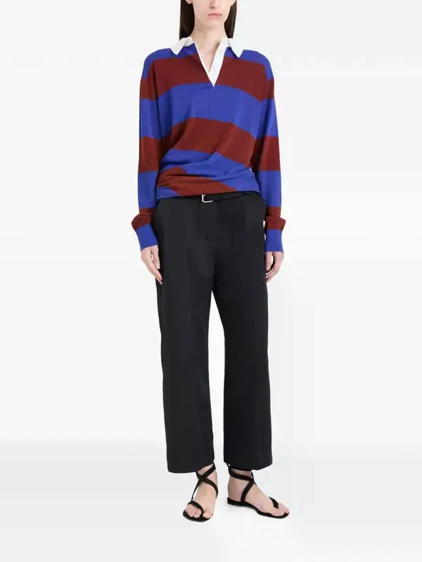 Proenza Schouler Corinna Striped Polo Top - Blue