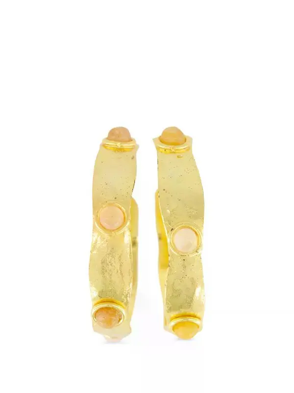 Sylvia Toledano Bianca Hoop Earrings With Quartz And Jasper - Gold