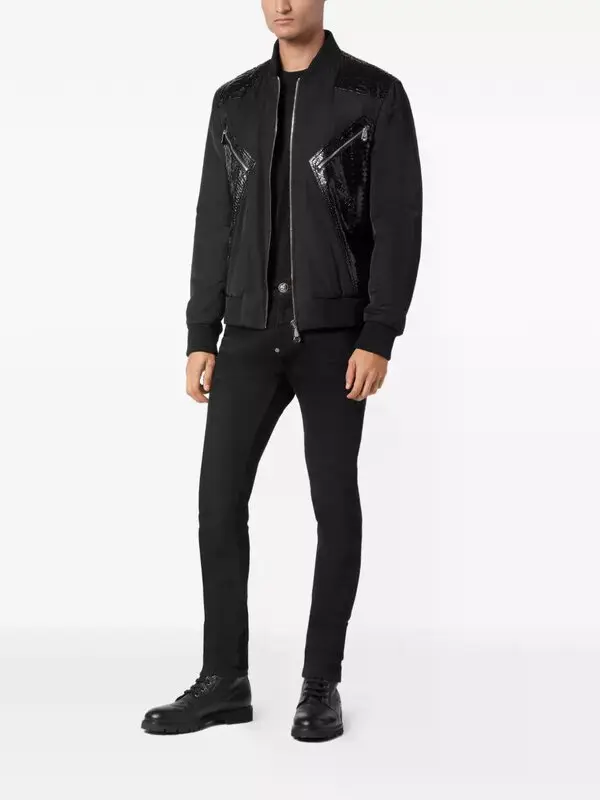 Philipp Plein Python-panelled Bomber Jacket
