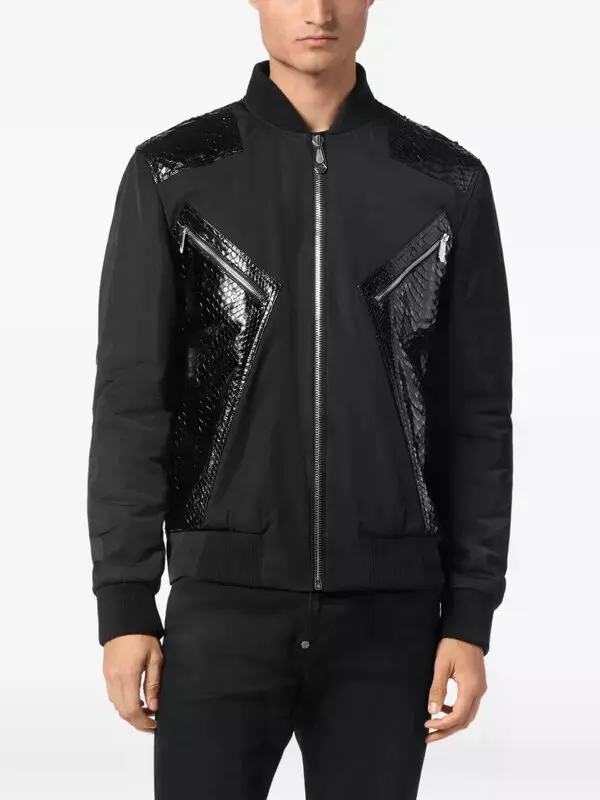 Philipp Plein Python-panelled Bomber Jacket