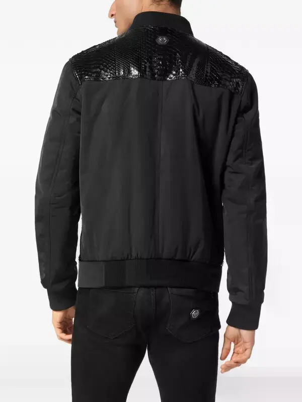 Philipp Plein Python-panelled Bomber Jacket