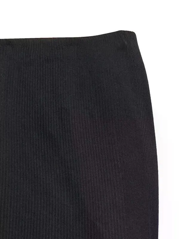 Alberta Ferretti Ribbed Knit Straight Skirt - Black