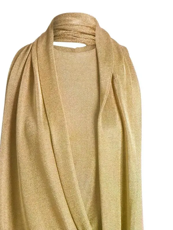 Alberta Ferretti Draped Metallic-effect Blouse