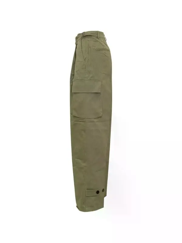 FOUND Hava Herringbone Pleated Cargo Trousers