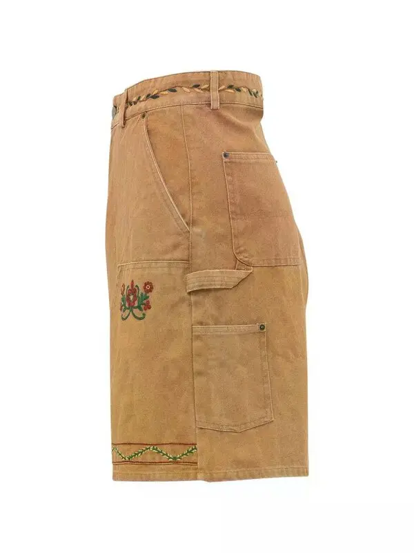 FOUND Floral Embroidered Belted Shorts