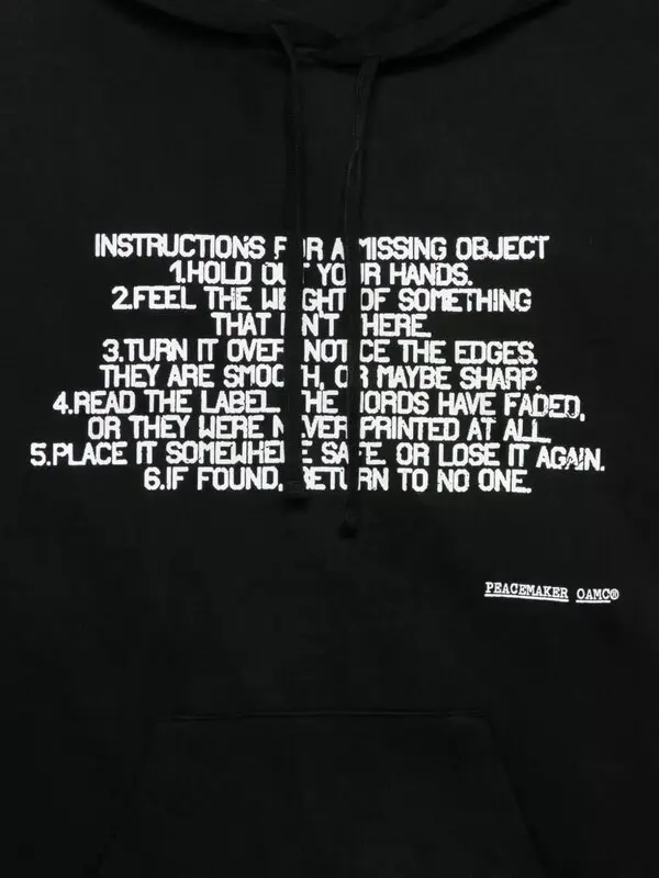 PEACEMAKER OAMC Slogan-print Hoodie